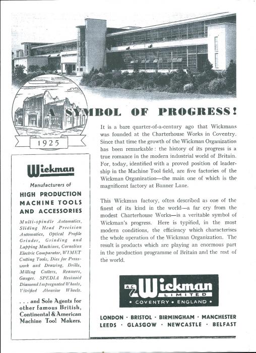 Historic Coventry Forum: Wickman Machine Tools